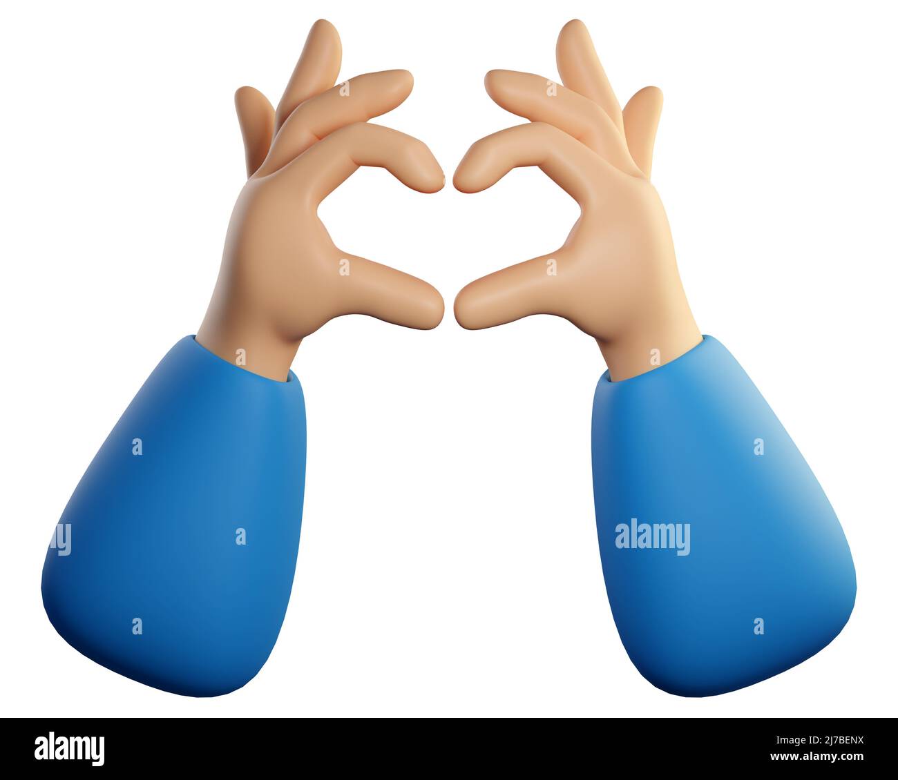 Human hand making heart symbol with fingers gesture. Realistic 3d high ...