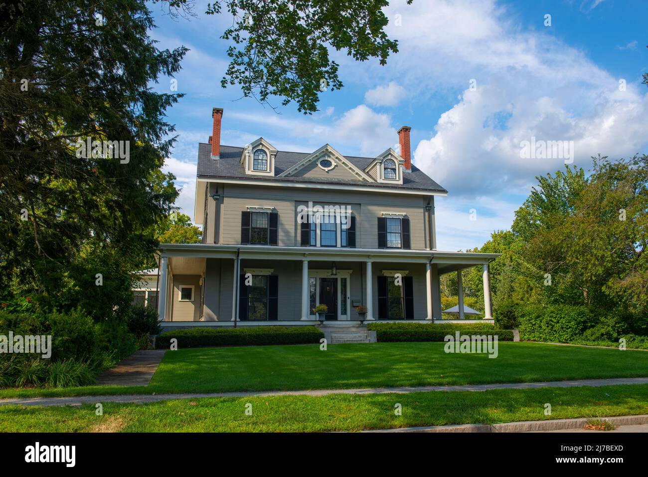 Historic residential building on Main Street in historic town center of ...
