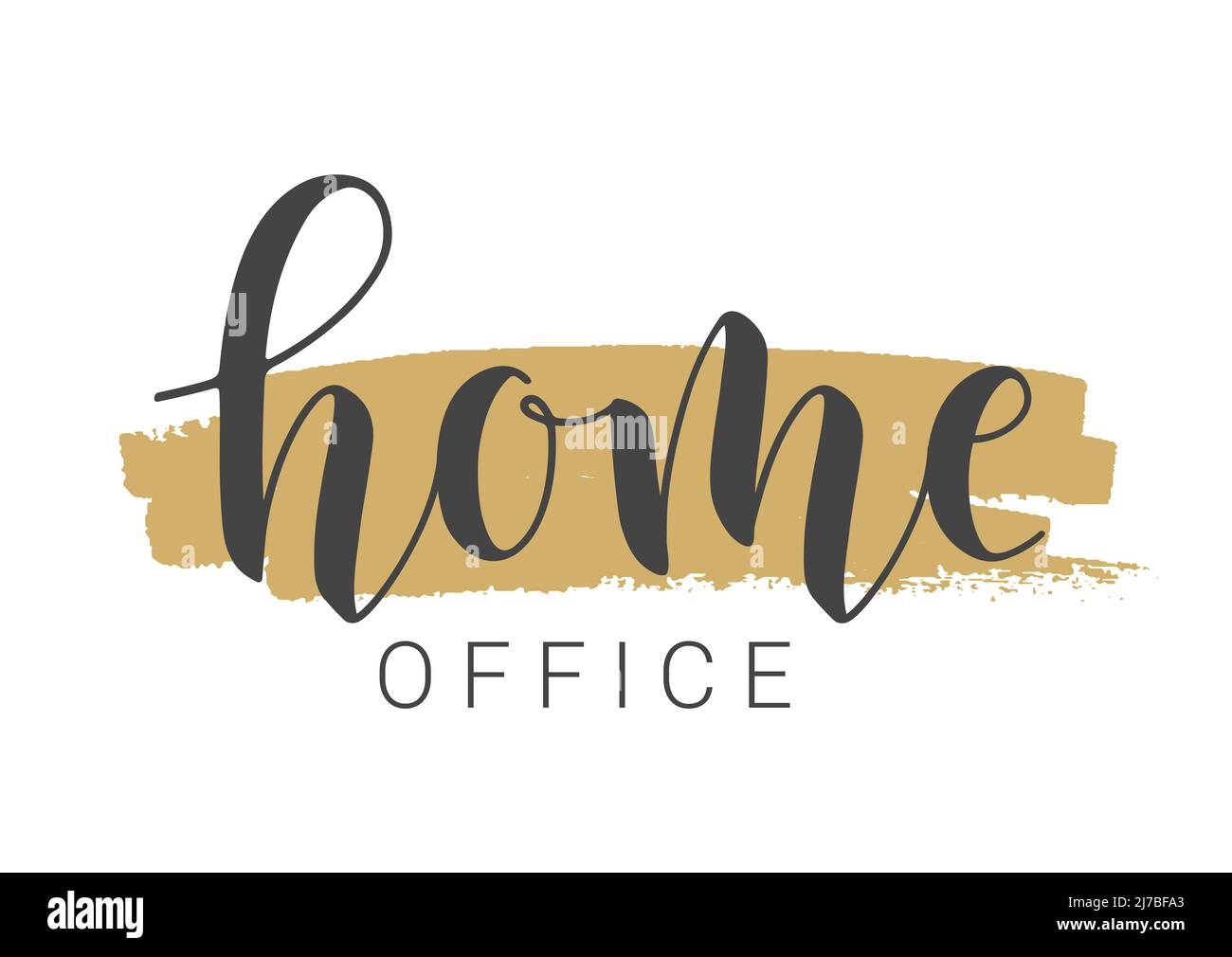 Handwritten Lettering of Home Office. Template for Banner, Card ...