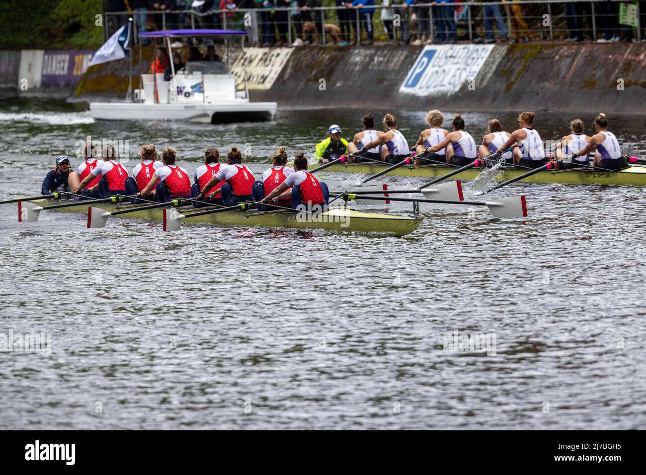 The British senior international-level women's eight battle two ...