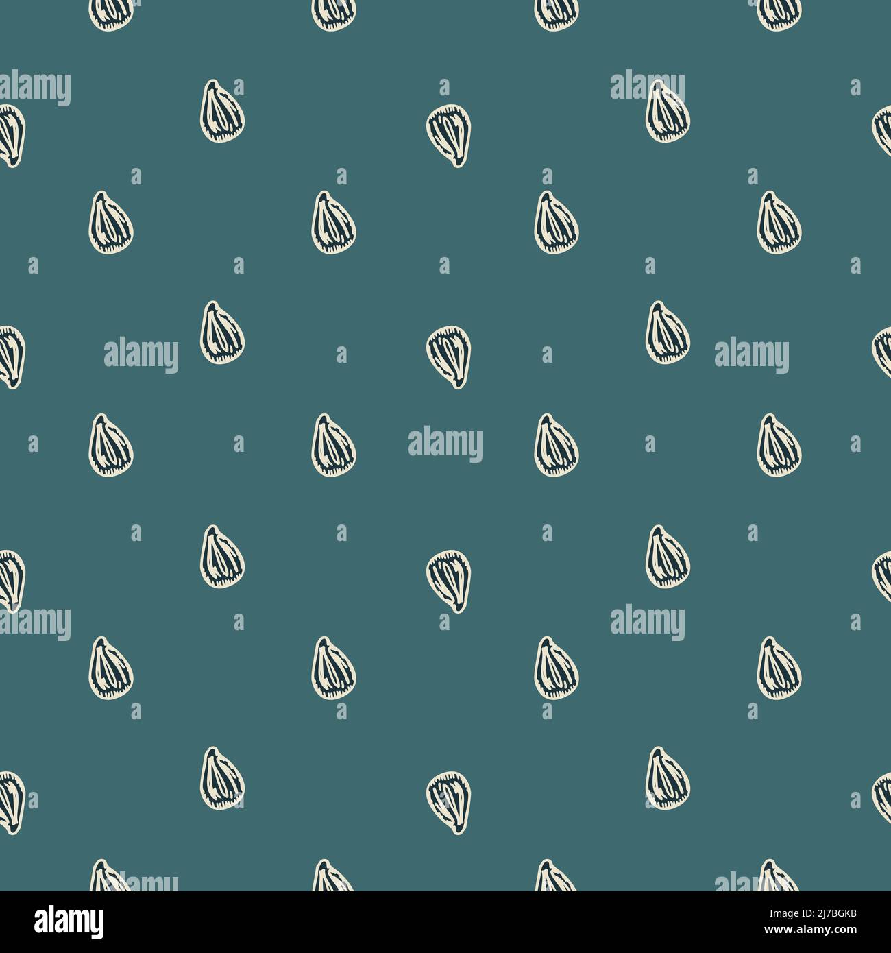 Seamless pattern engraved seeds. Vintage background plants kernels in ...