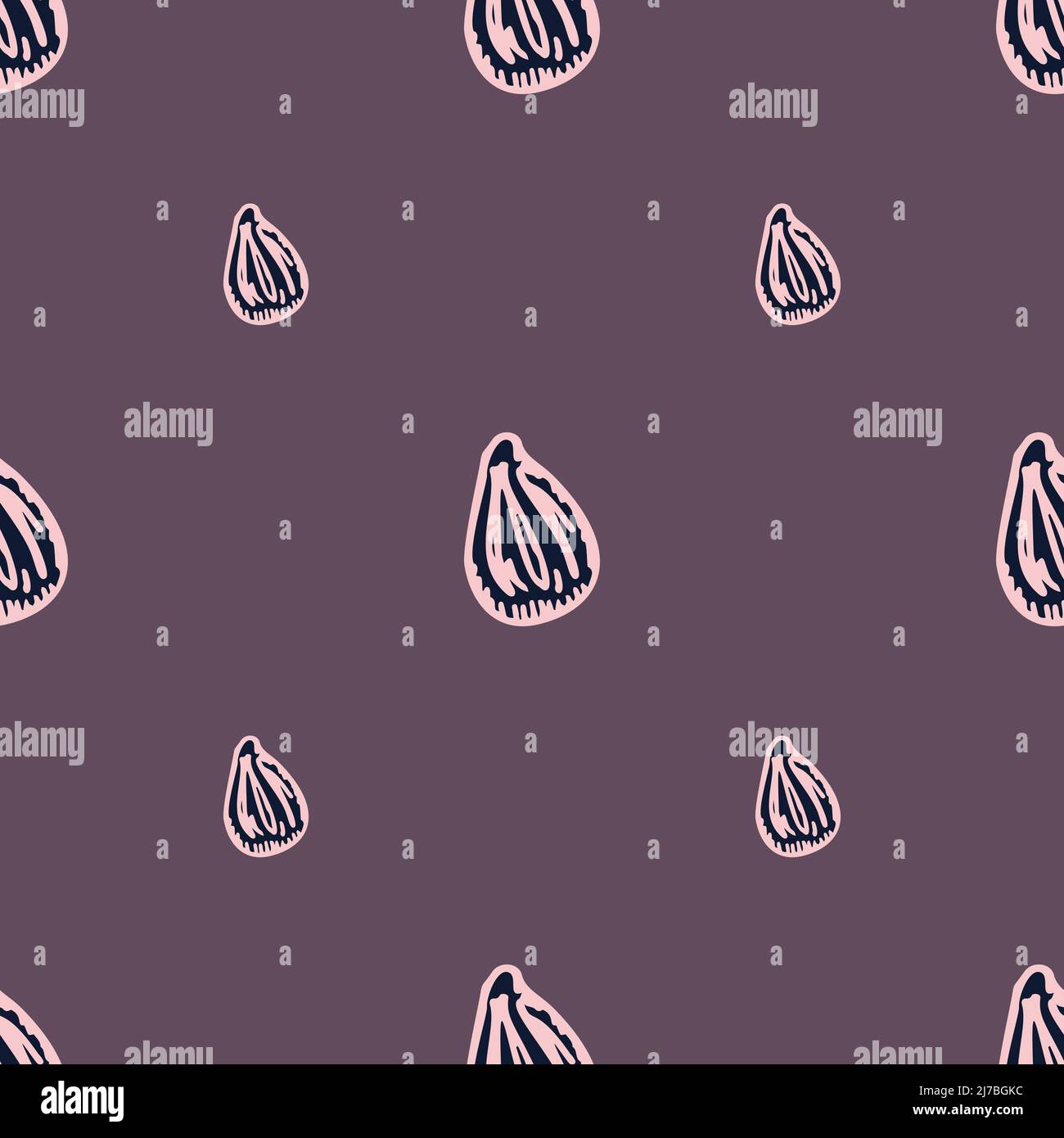 Seamless pattern engraved seeds. Vintage background plants kernels in ...