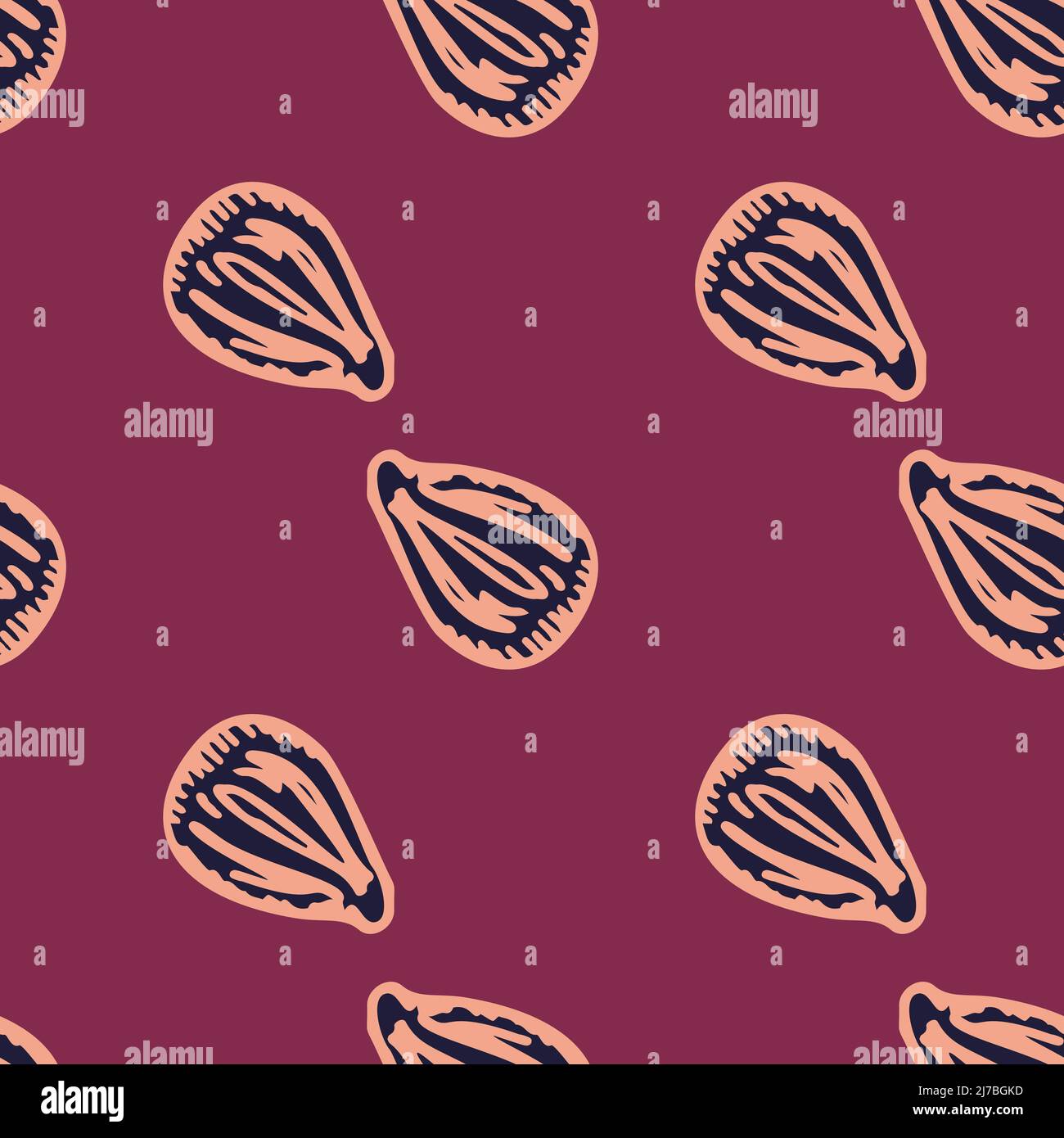 Seamless pattern engraved seeds. Vintage background plants kernels in ...