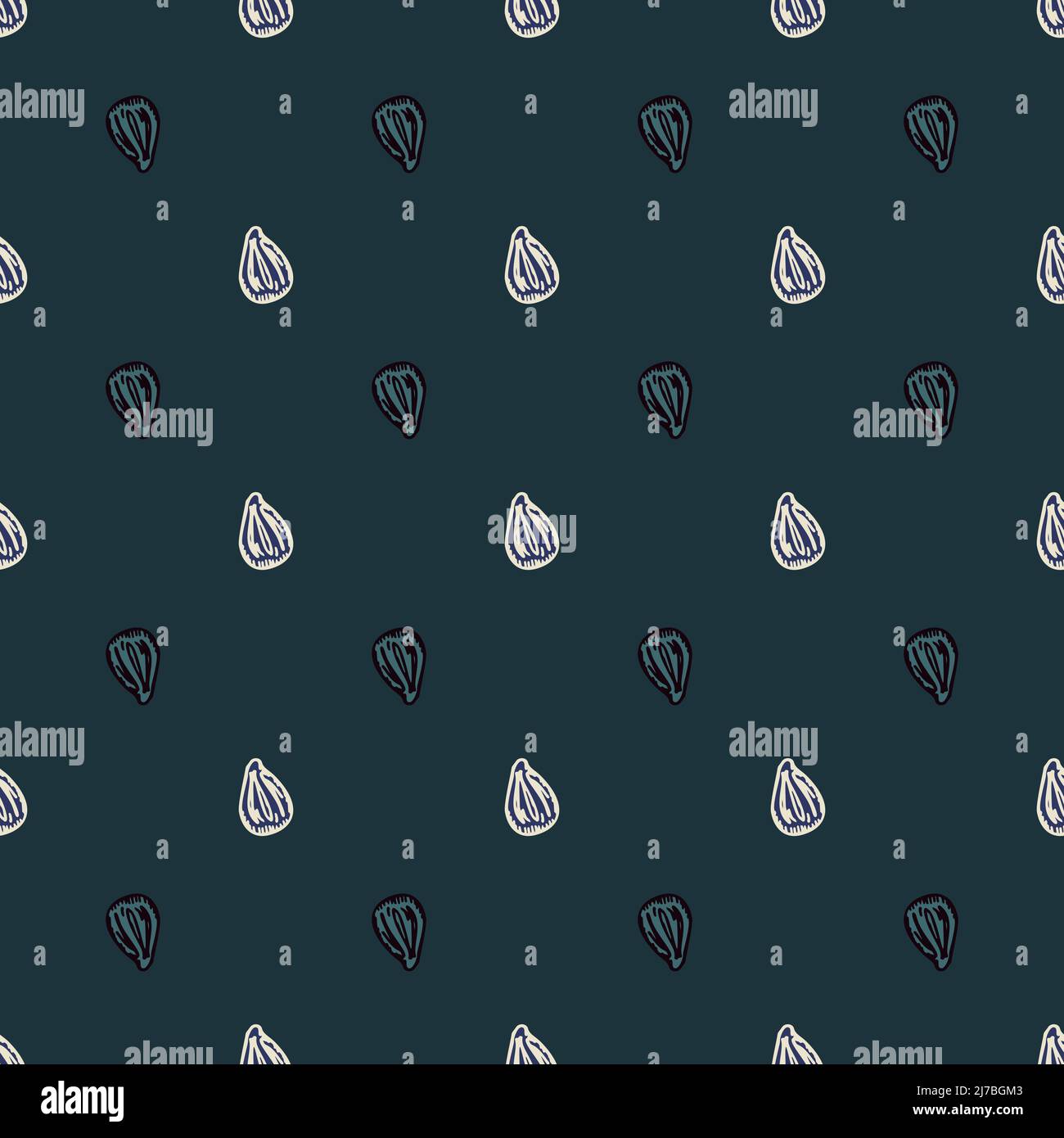 Seamless pattern engraved seeds. Vintage background plants kernels in ...