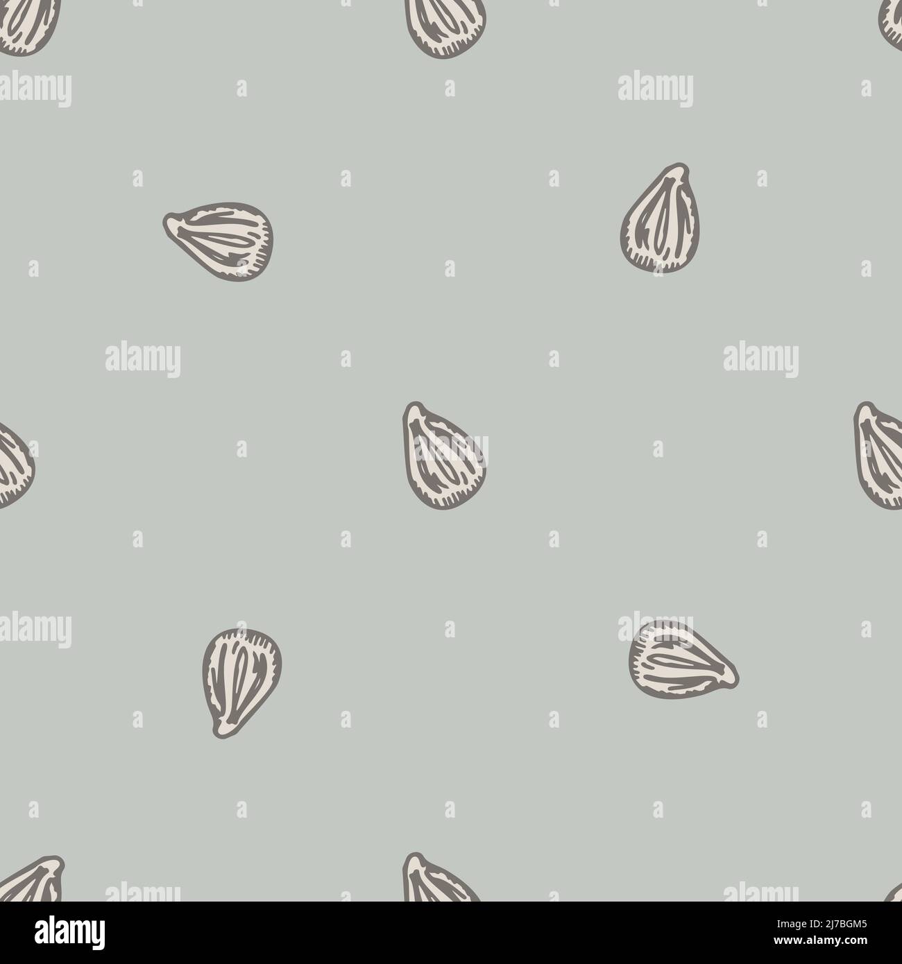 Seamless pattern engraved seeds. Vintage background plants kernels in ...