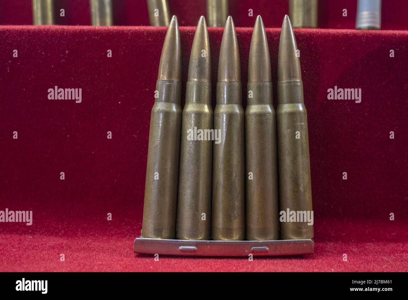 Machine gun bullets on belt hi-res stock photography and images - Alamy