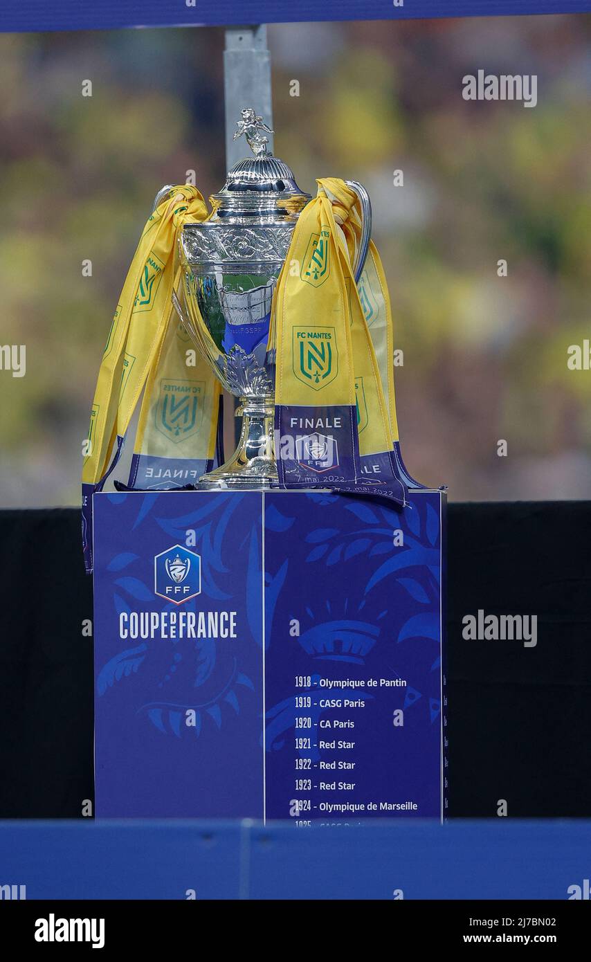 Trophy of the final of French Cup soccer, between OGC NICE and FC ...