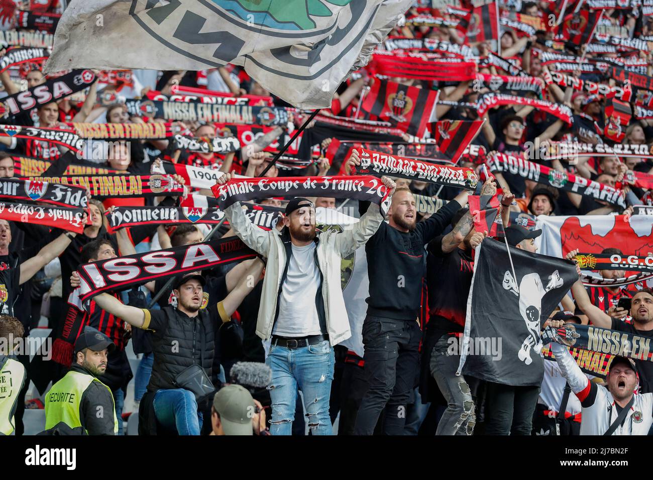Supporters of OGC NICE in action during the match of the final of ...