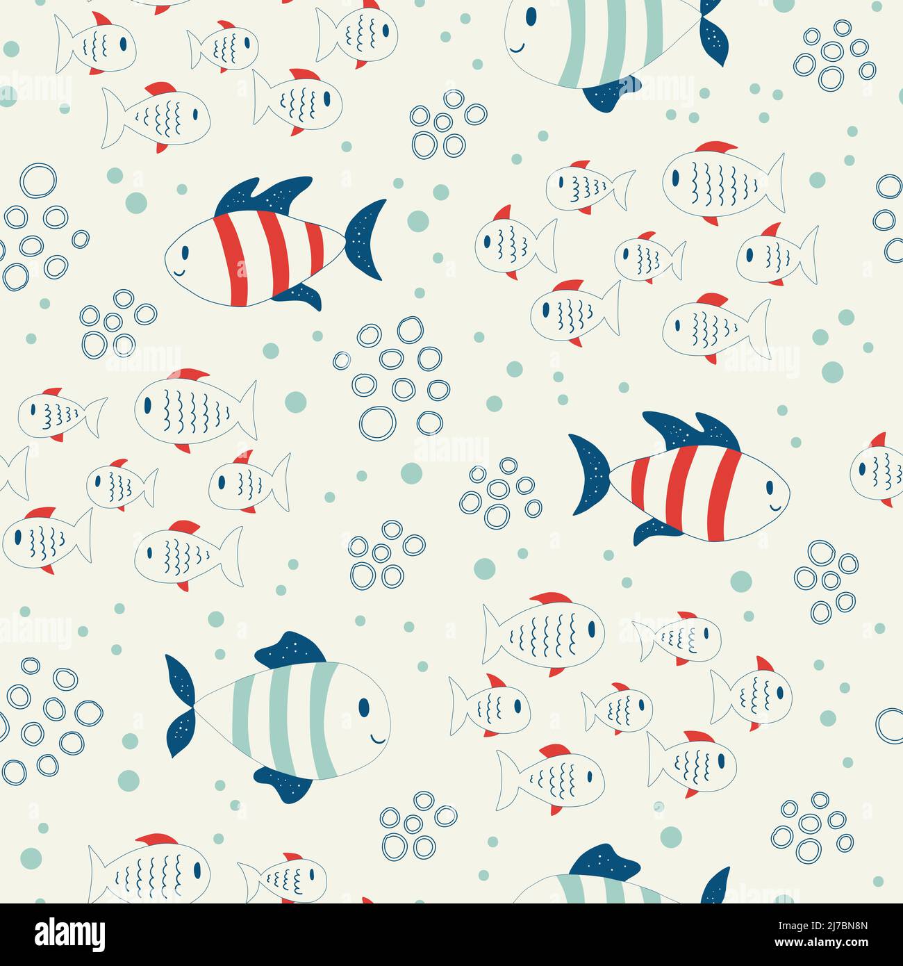 Vector hand drawn colored childish seamless repeating simple flat ...