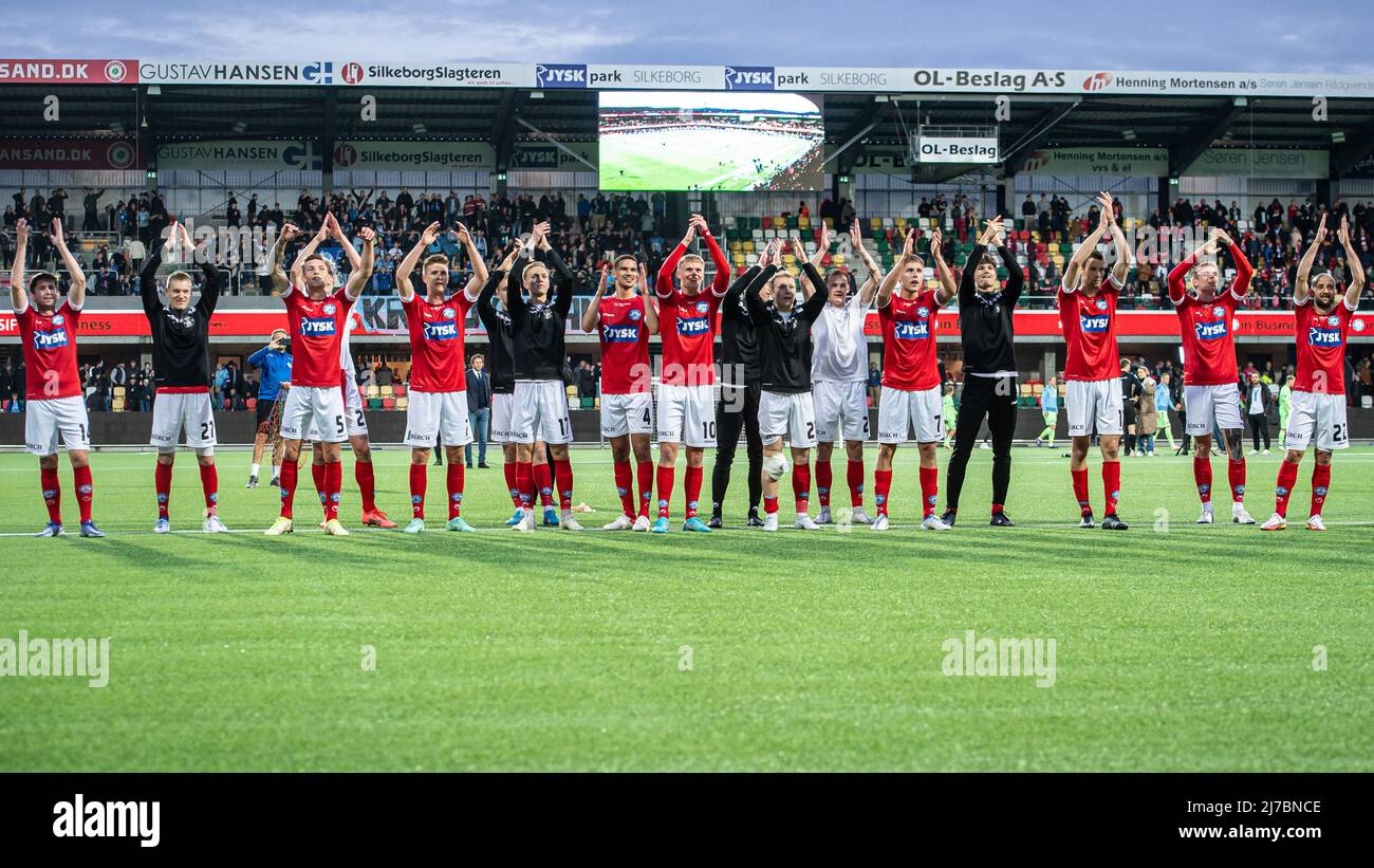 Silkeborg, Denmark. 06th, May 2022. The players of Silkeborg IF are ...