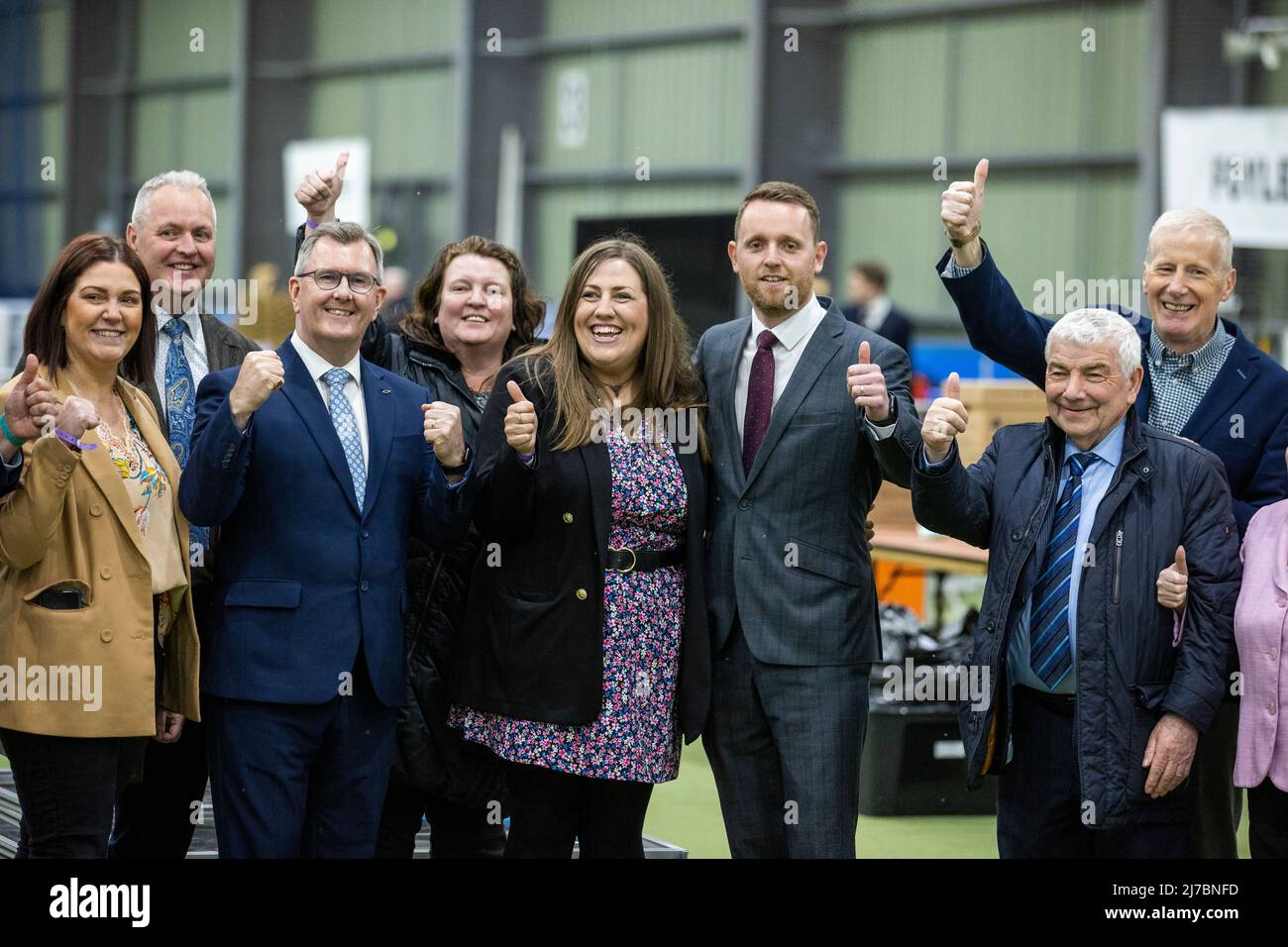 DUP’s Gary Middleton (centre) with his wife Julie Middleton (fifth left ...