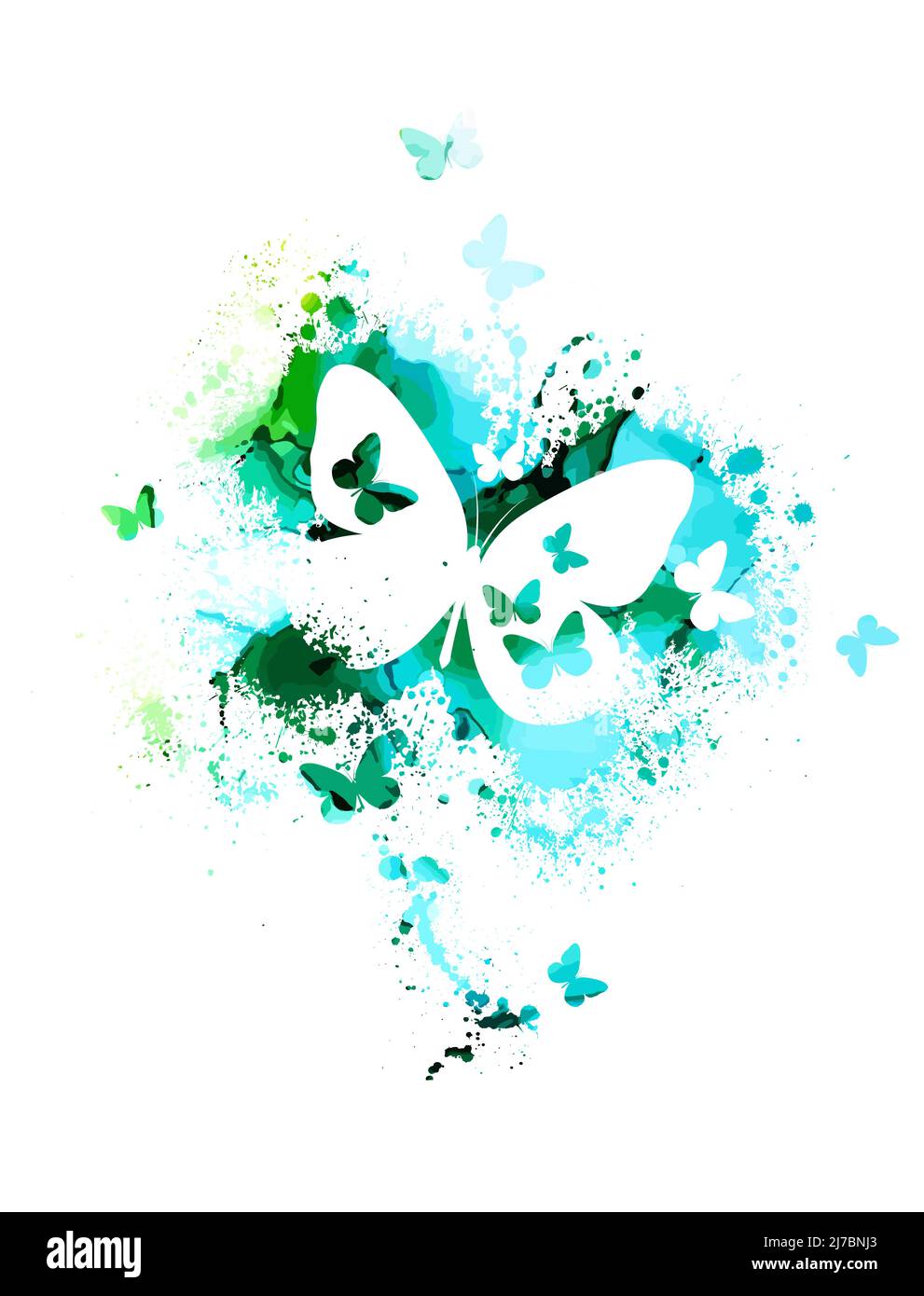 Sea green paint splash background Stock Vector Images - Alamy