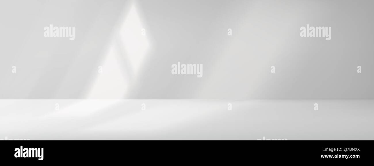 Window shadow, light blind overlay effect on white wall and floor in ...