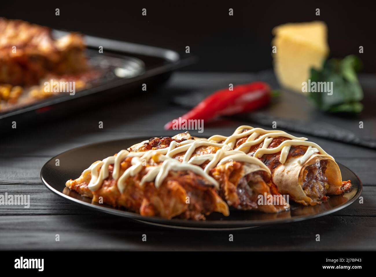 The traditional cuisine of Latino Americans Italians and Mexicans Stock ...