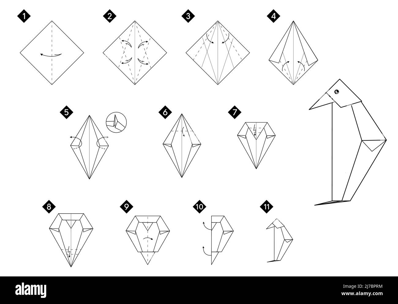 How To Make Origami Bird Step By Step