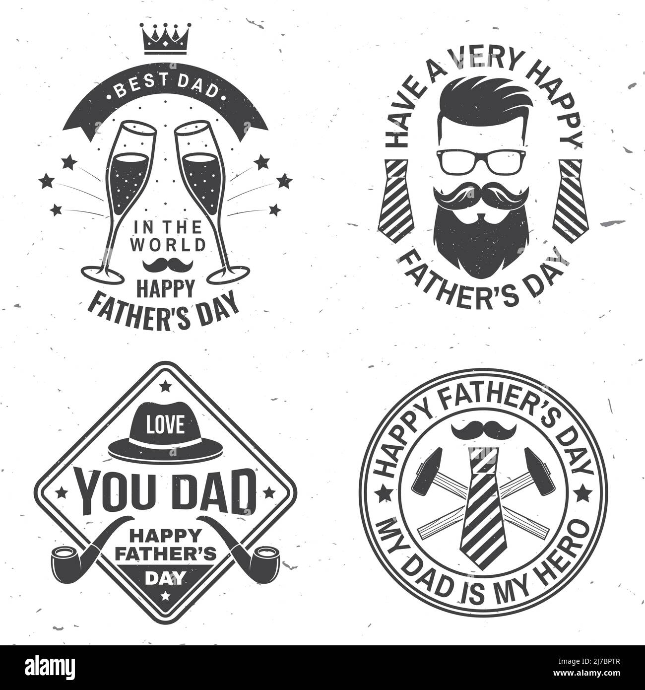 Set of Have a very Happy Father's Day badge, logo design. Vector ...