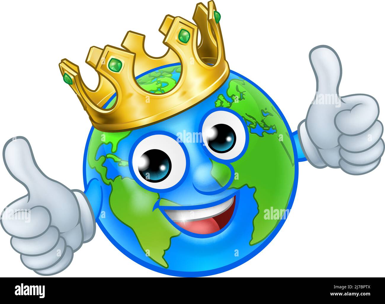 Crown Earth Globe World Mascot Cartoon Character Stock Vector Image ...