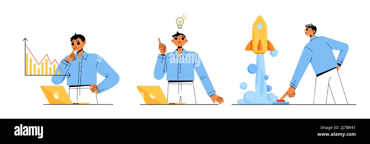 Startup project development and boost, successful business start up ...