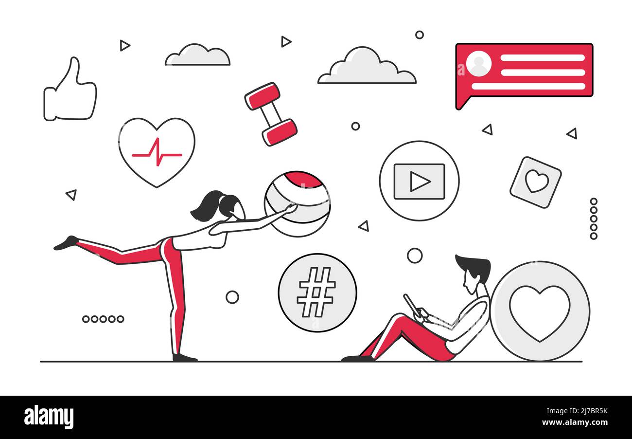 Home aerobic regular fitness training exercises. Healthy and active ...