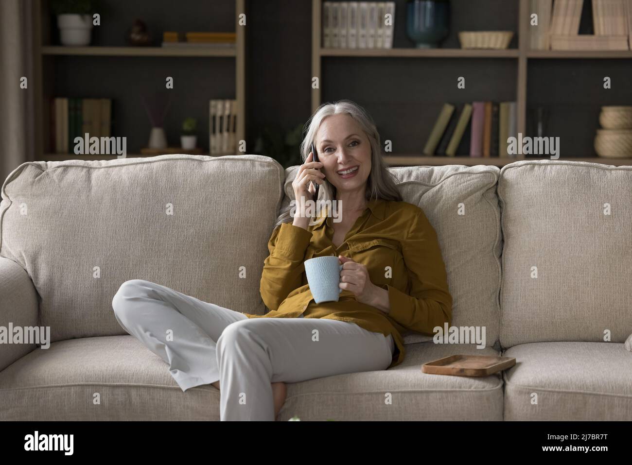 Happy female person speaking hi-res stock photography and images - Alamy