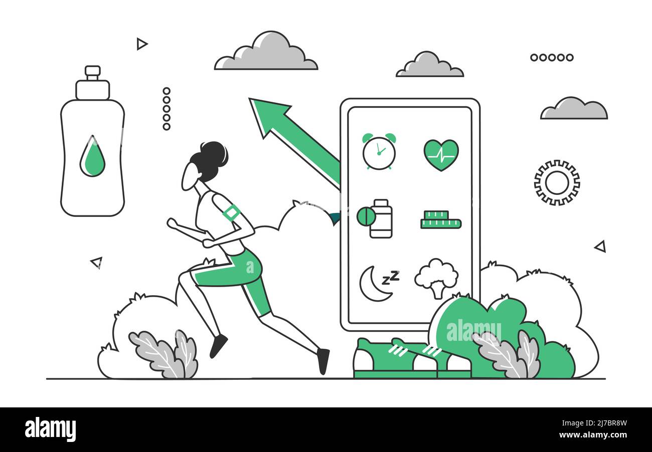 Monitoring active lifestyle mobile application. Daily training and ...