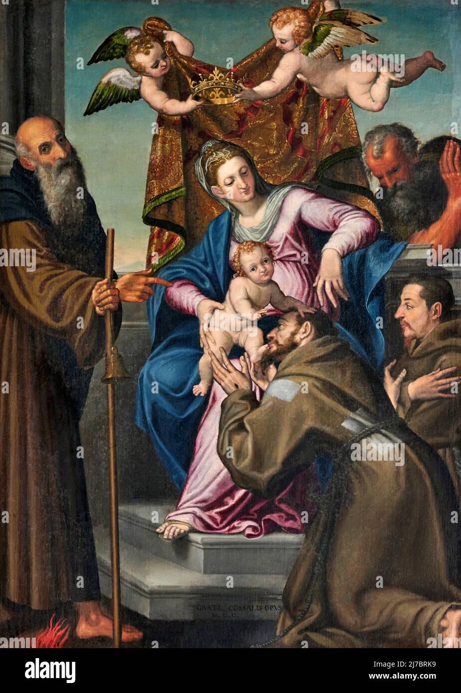 Madonna col Bambino in trono e santi - olio su tela - Grazio Cossali - 1600 - Orzivecchi (Bs ...