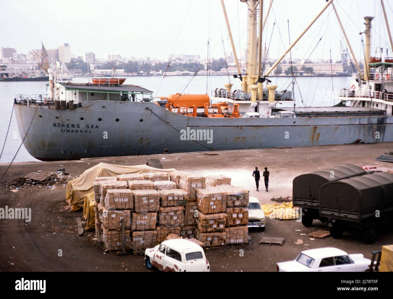 Refueling wharf in port of Dakar, Dakar harbour, Senegal, West Africa ...