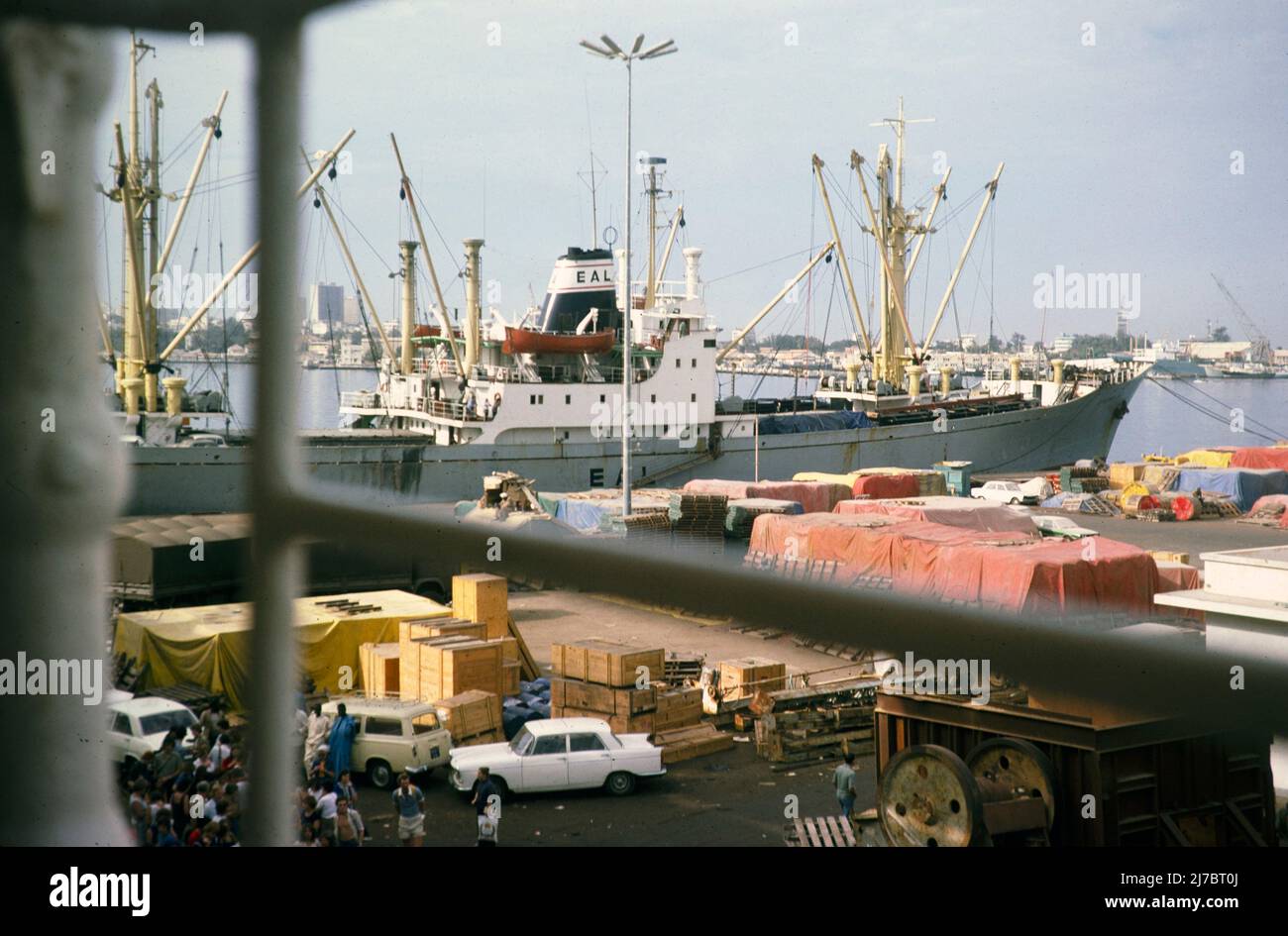Ship at quayside port of Dakar, Dakar harbour, Senegal, West Africa ...