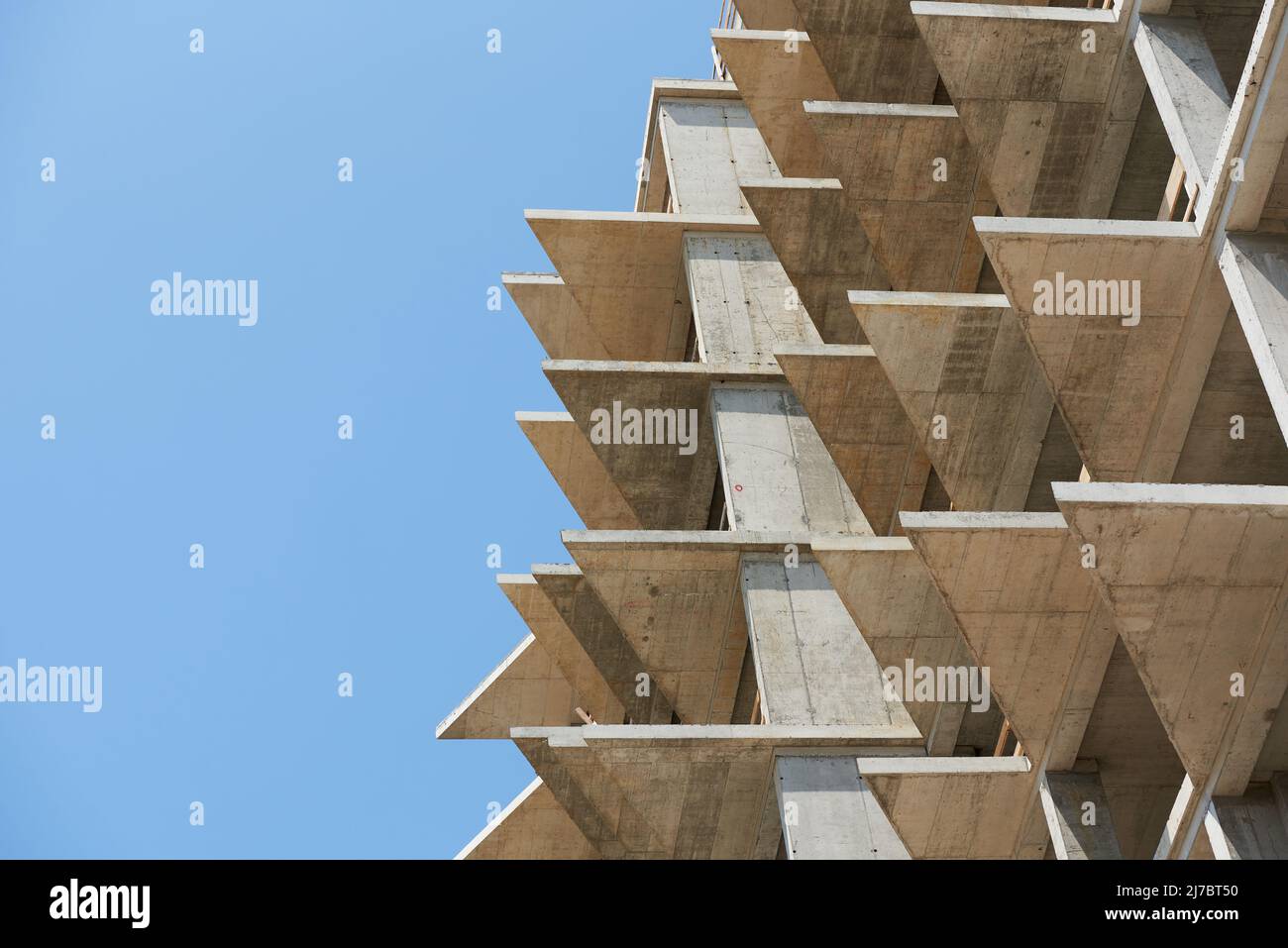 Construction of a modern reinforced concrete building in Europe Stock ...