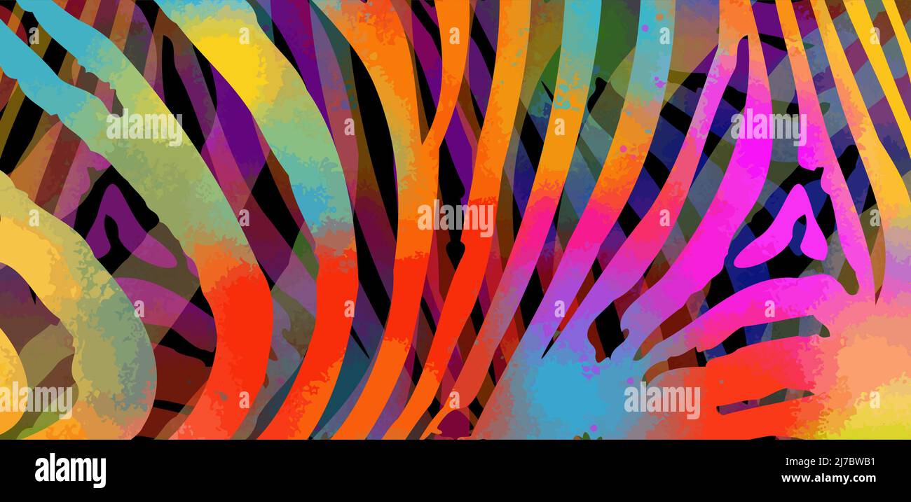 Multi colored Zebra print background. Vector illustration Stock Vector ...