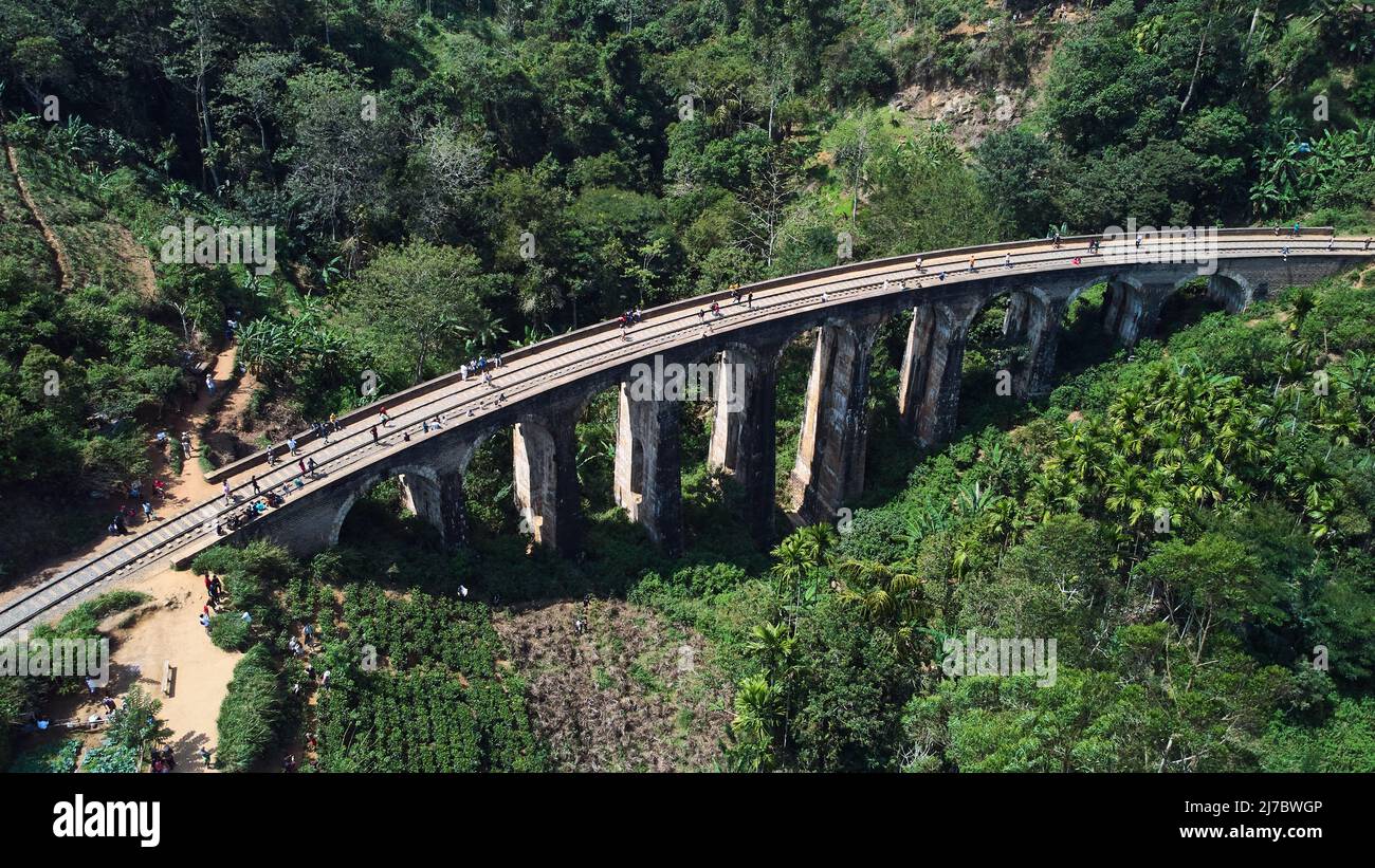 Aerial view of the Demodara nine-arch bridge Stock Photo - Alamy