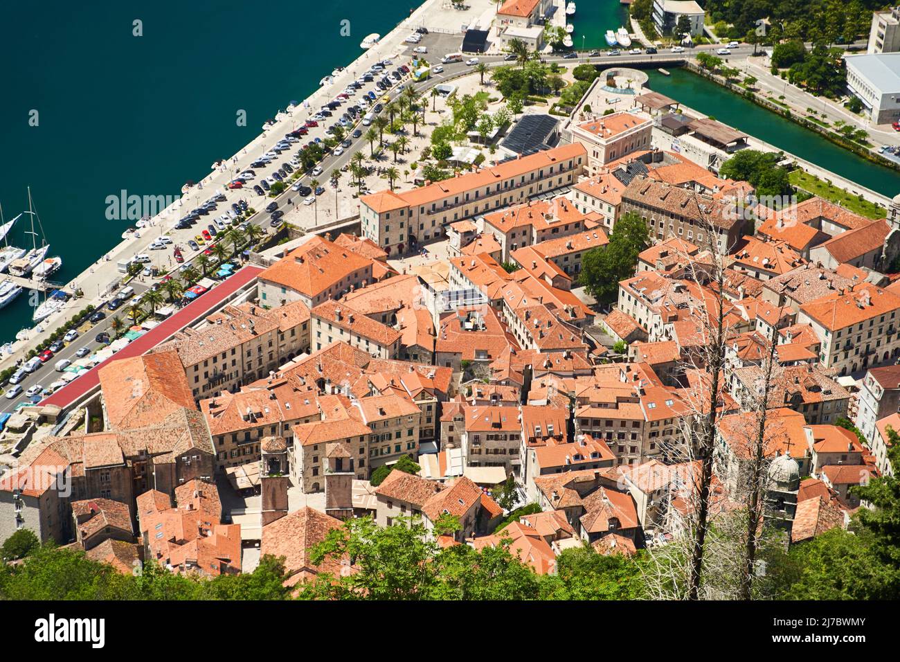 Aerial view of Kotor and the Bay of Kotor. Montenegro Stock Photo - Alamy