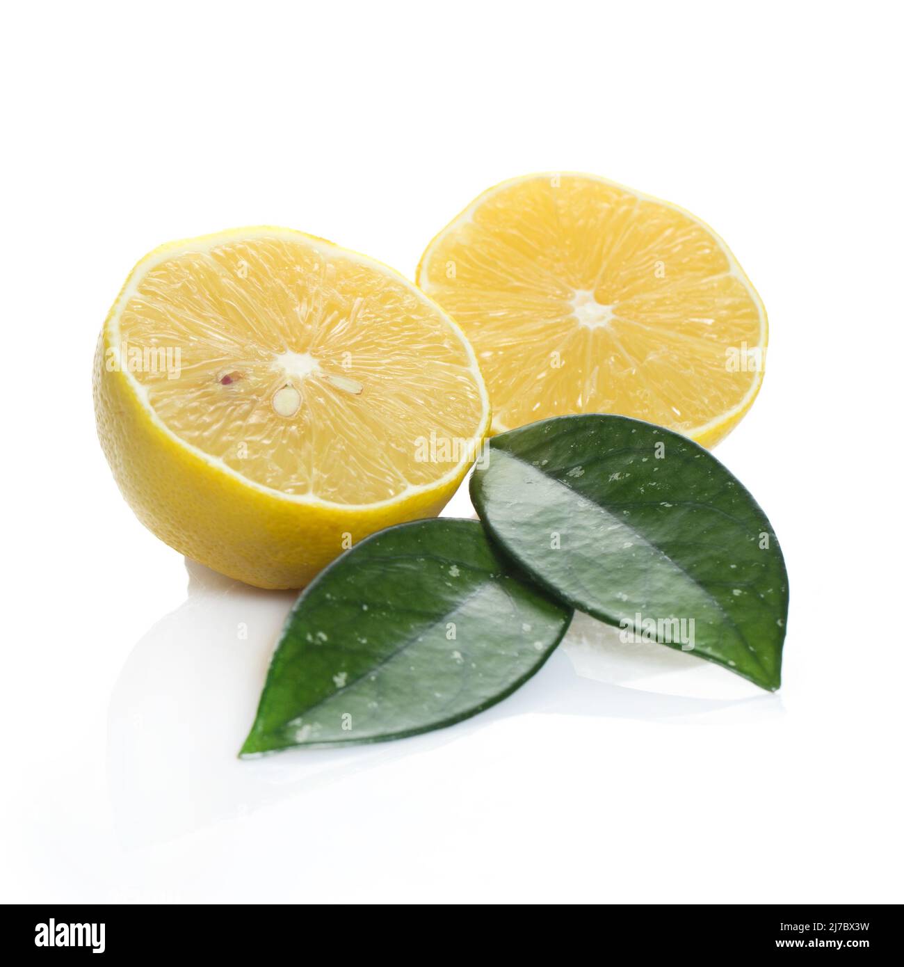Fresh ripe sliced lemon on white background Stock Photo - Alamy