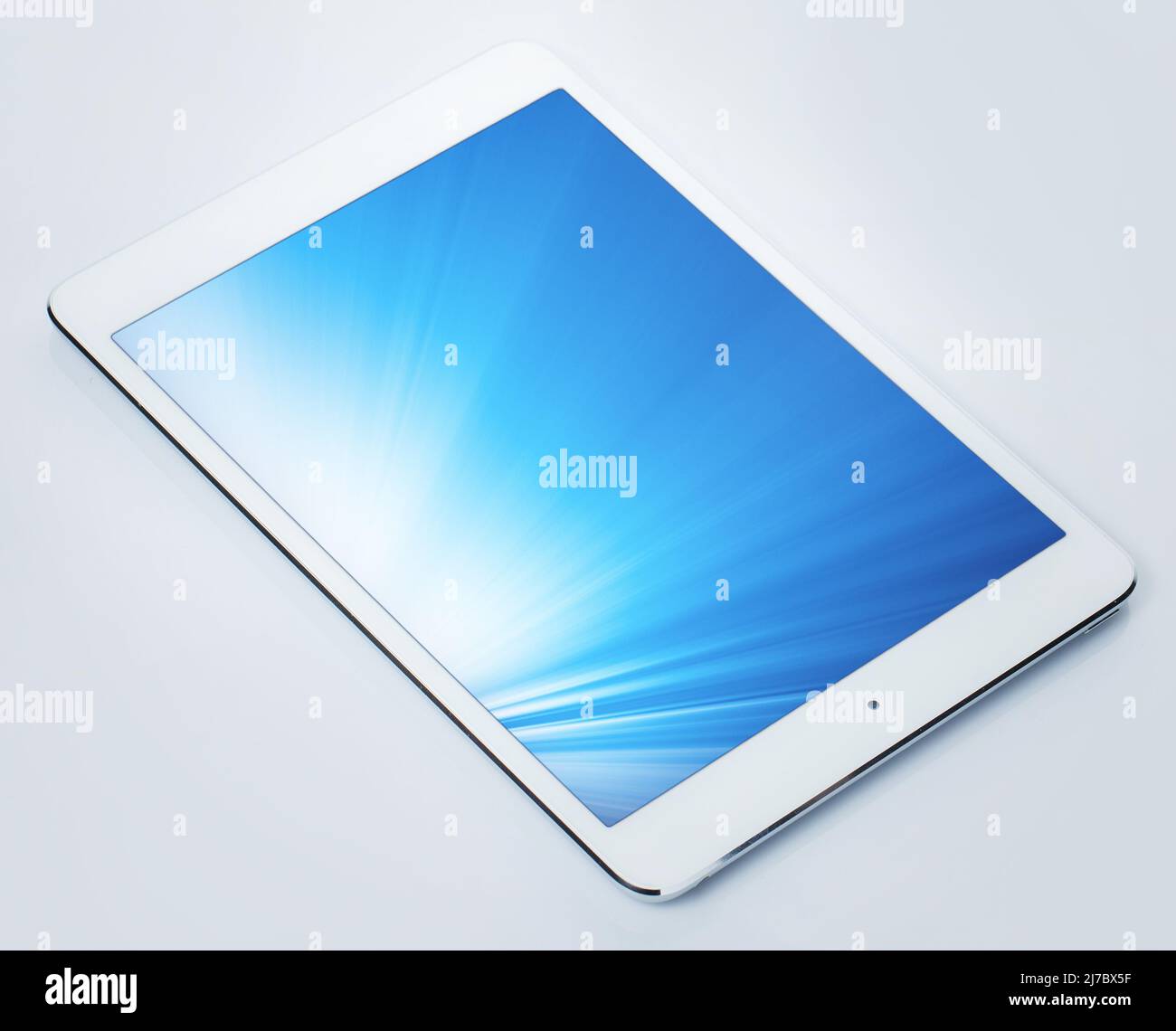 Modern white tablet pc on white background Stock Photo - Alamy