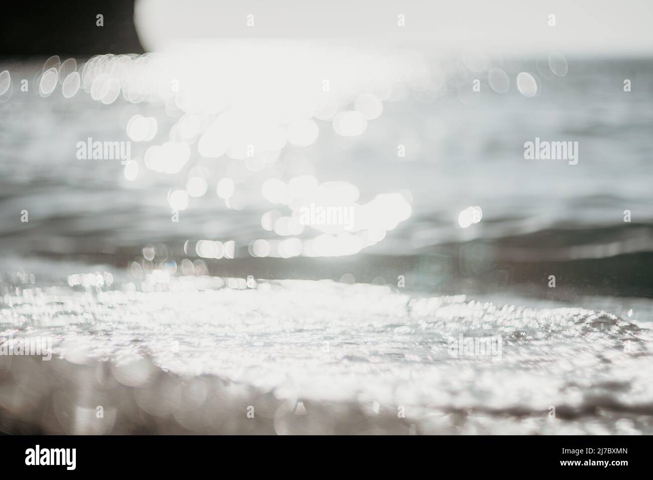 Abstract nature summer ocean sunset sea background. Small waves on ...