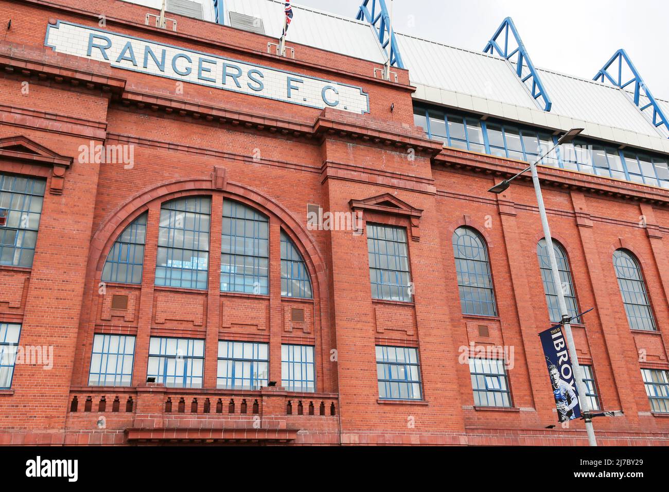 Rangers FC name above the main entrance, Ibrox stadium, Glasgow ...
