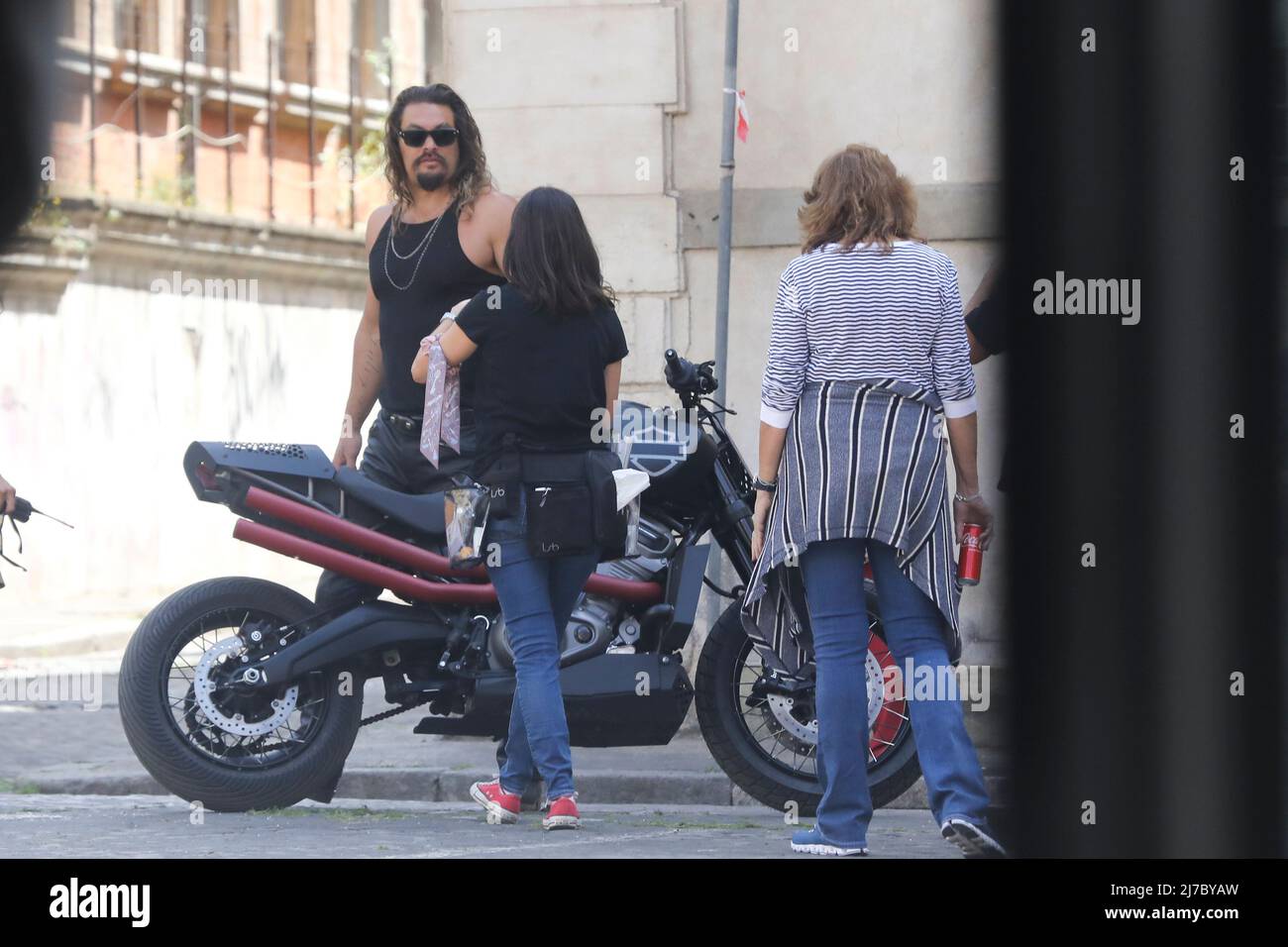 Rome, film set "Fast and Furios 10". Pictured: Jason Momoa Stock Photo ...