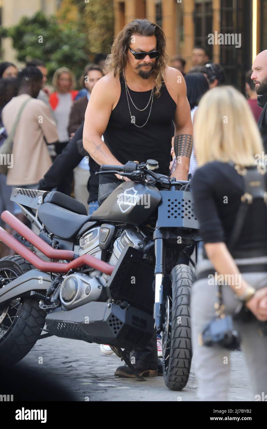 Rome, film set "Fast and Furios 10". Pictured: Jason Momoa Stock Photo ...