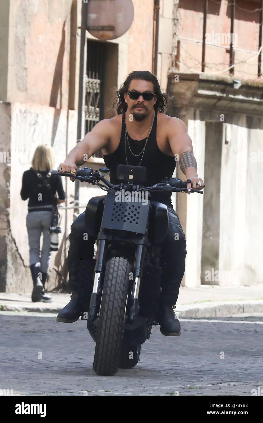 Rome, film set "Fast and Furios 10". Pictured: Jason Momoa Stock Photo ...