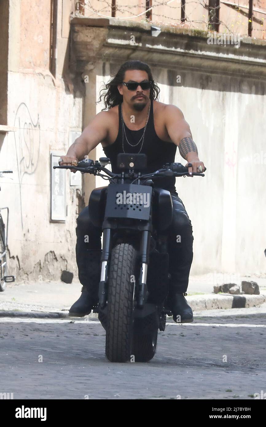 Rome, film set "Fast and Furios 10". Pictured: Jason Momoa Stock Photo ...