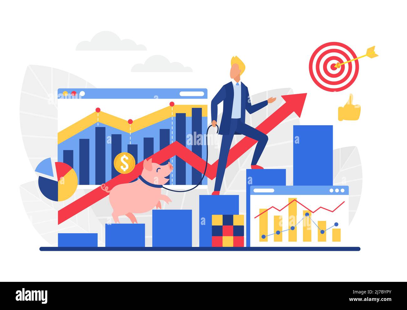 Business increasing financial revenue achievement. Financial management ...