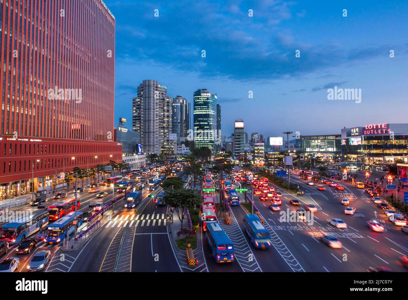 The beautiful and colorful night view of traffic hub and car light trails Stock Photo - Alamy