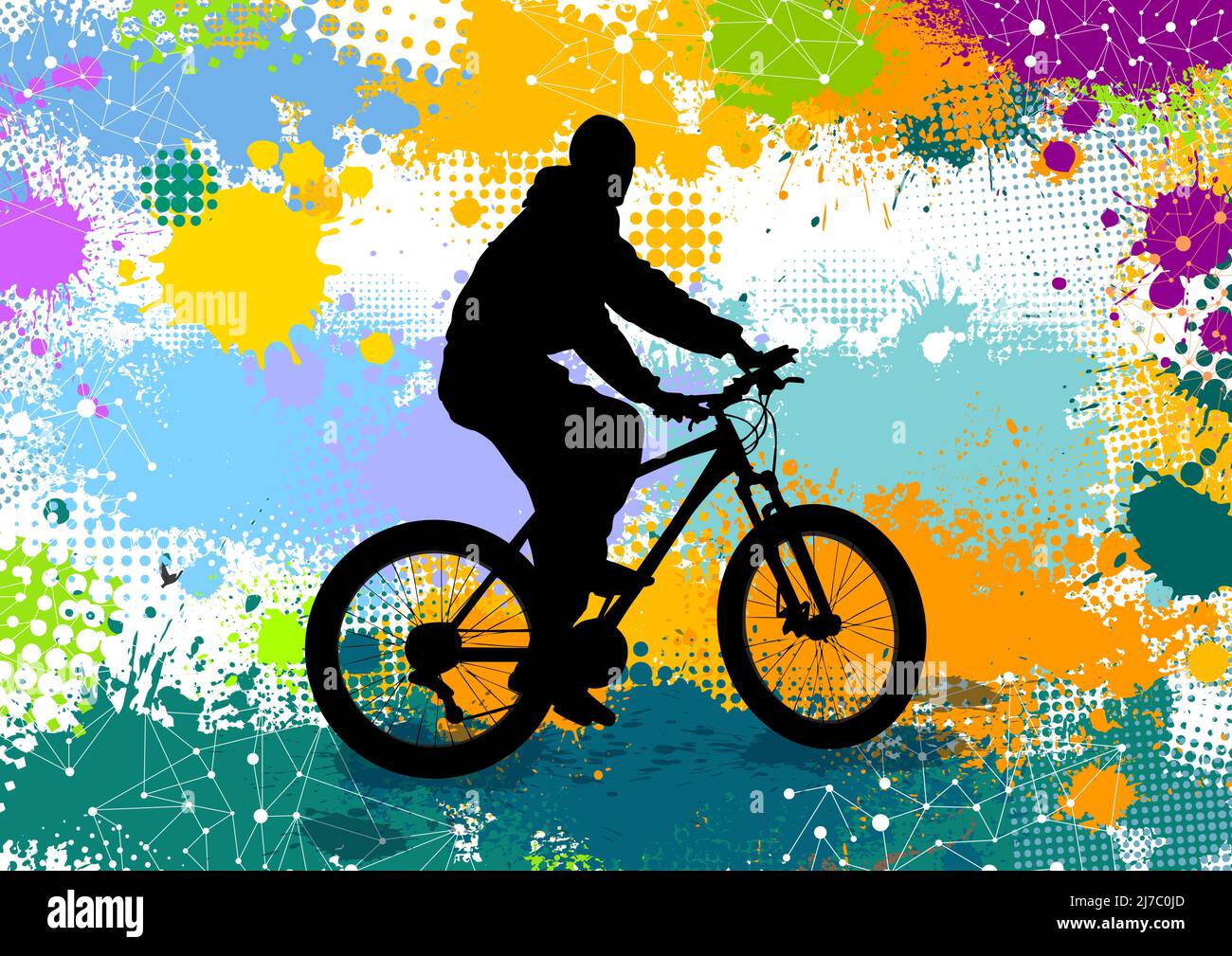 Man on a bicycle. Vector illustration Stock Vector Image & Art - Alamy