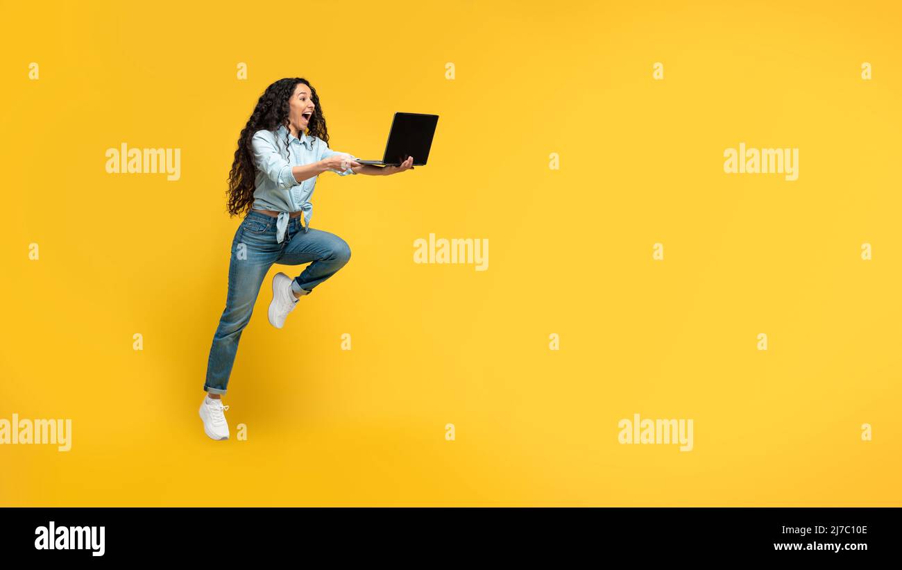 Woman using modern air hi-res stock photography and images - Alamy