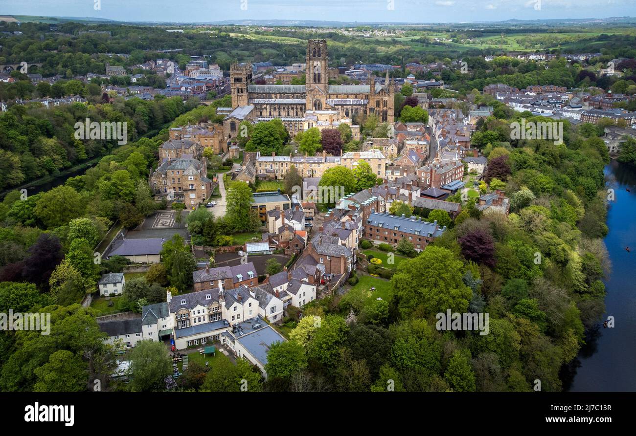Durham Cathedral which stands on The Bailey, a peninsula formed by the ...