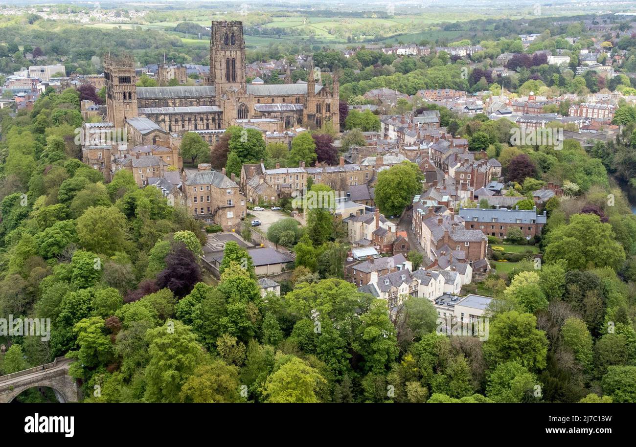 Durham Cathedral which stands on The Bailey, a peninsula formed by the ...