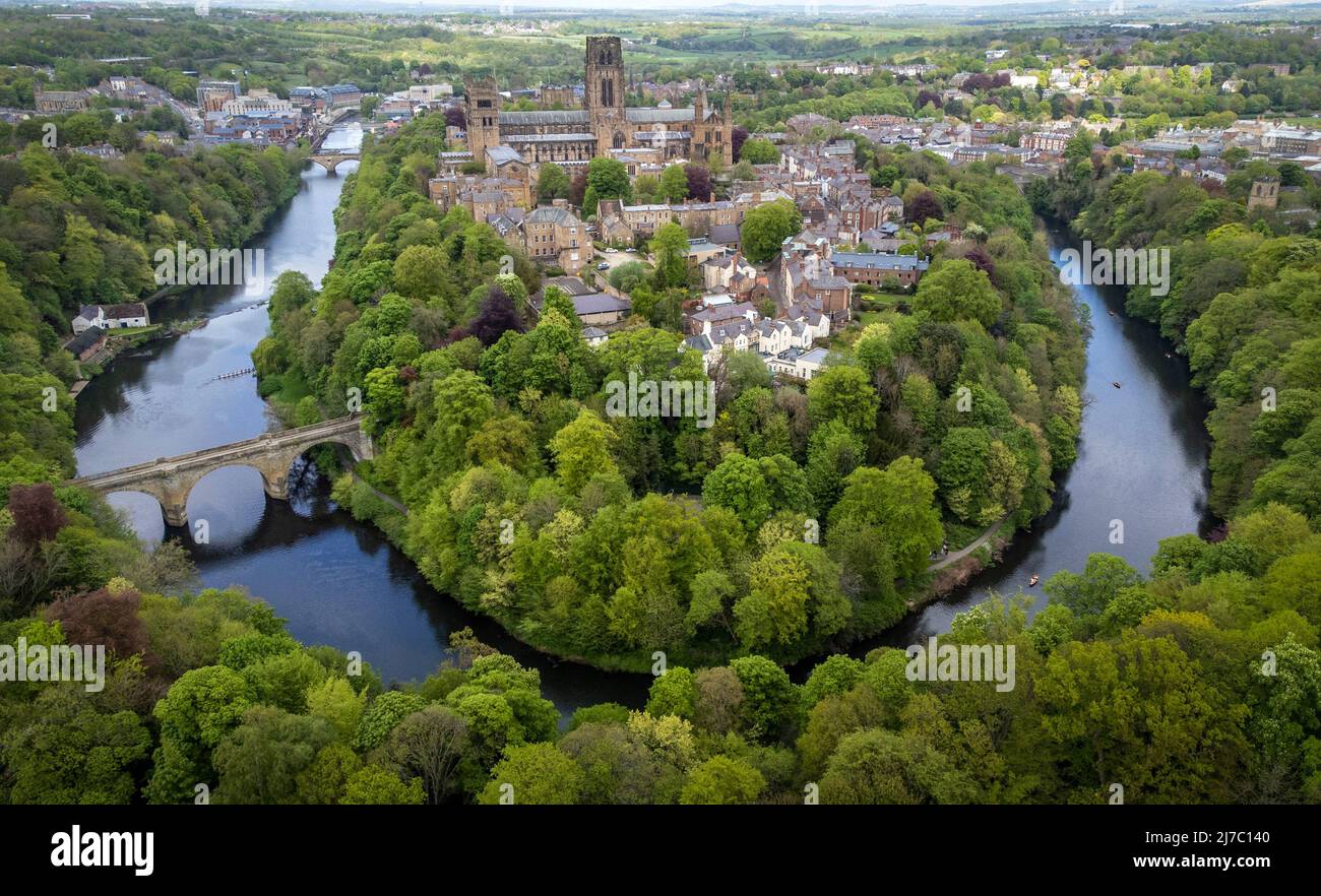 Durham Cathedral which stands on The Bailey, a peninsula formed by the ...