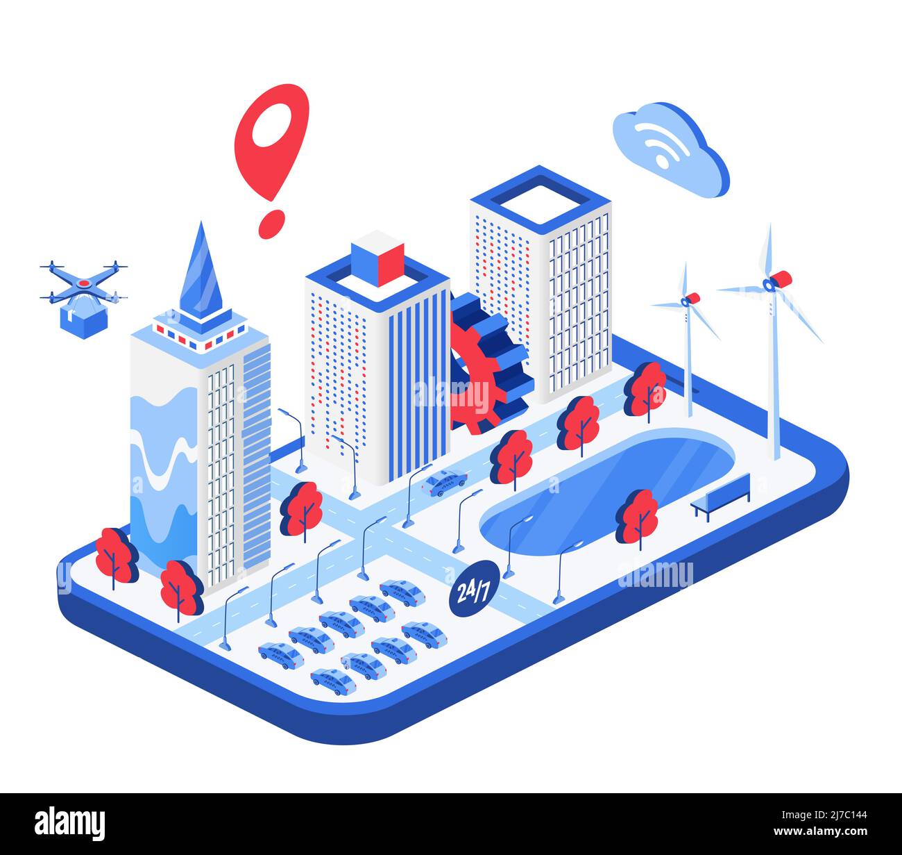 Intelligent innovative smart city future project. Latest generation ...