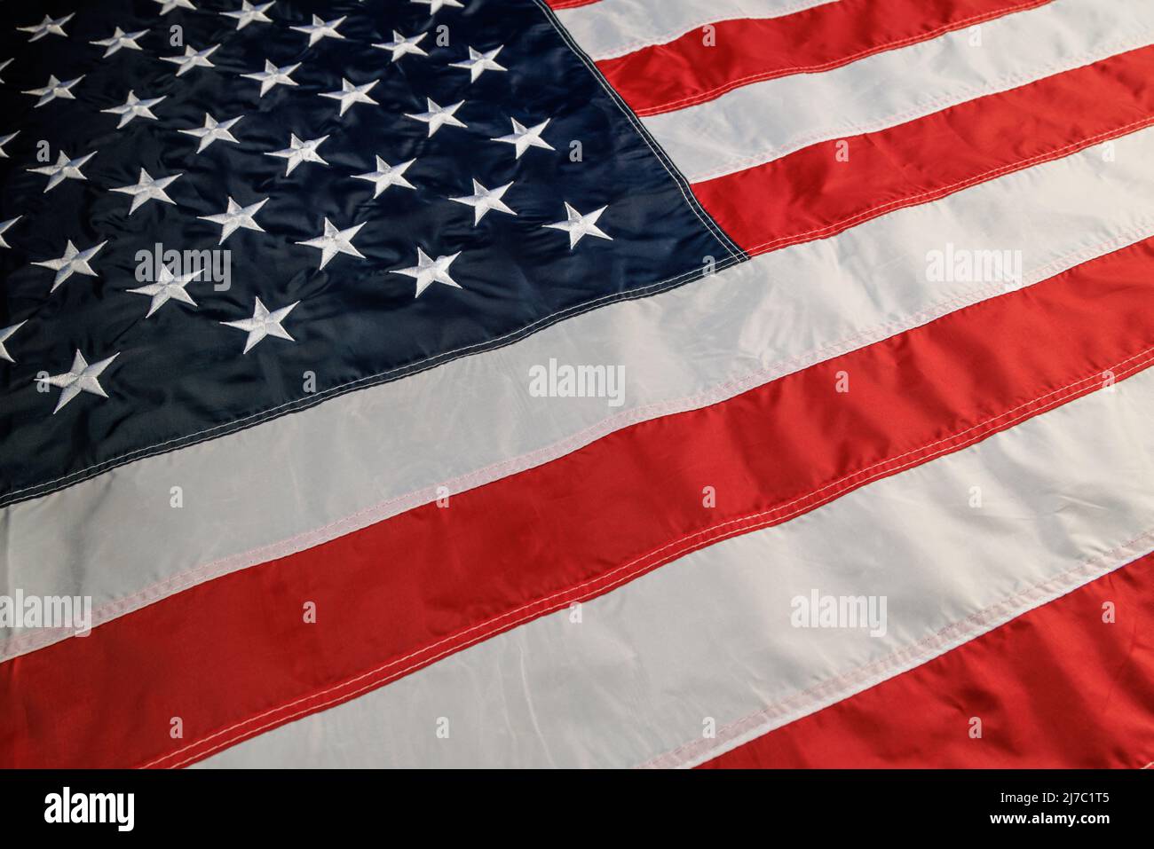 full-frame background of nylon sewed and embroided United States ...