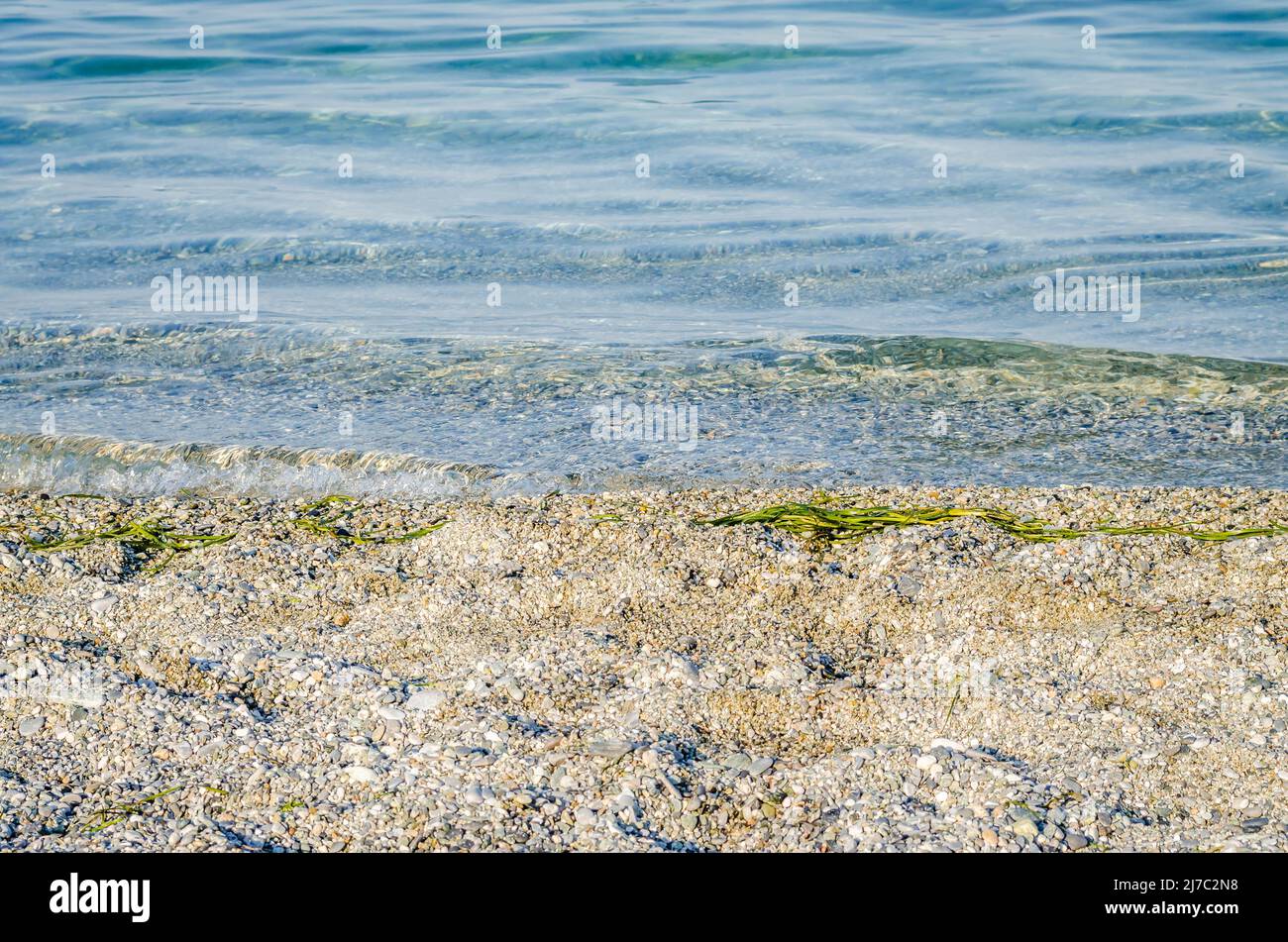 Small pebbles on the beach in Leptokarya, Greece Stock Photo - Alamy